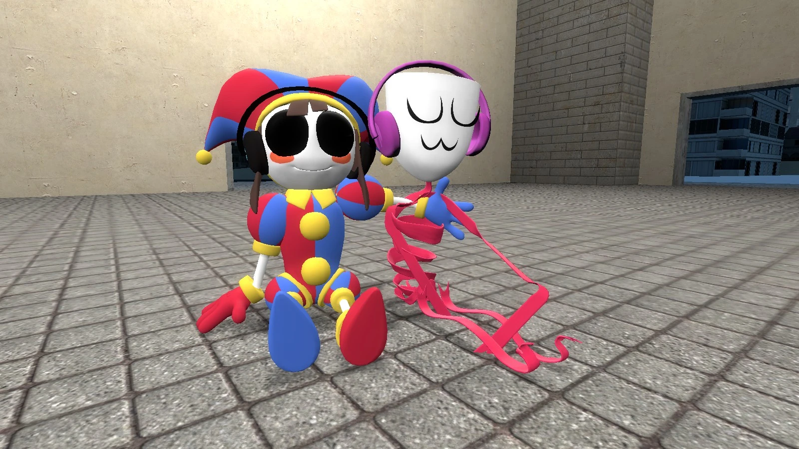 Pomni and Gangle Wearing Headphones and Probably Listening to Digital ...