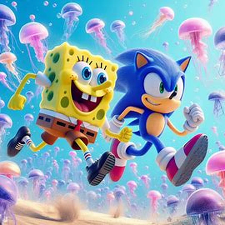 SpongeBob and Sonic generated with A.I | Fandom