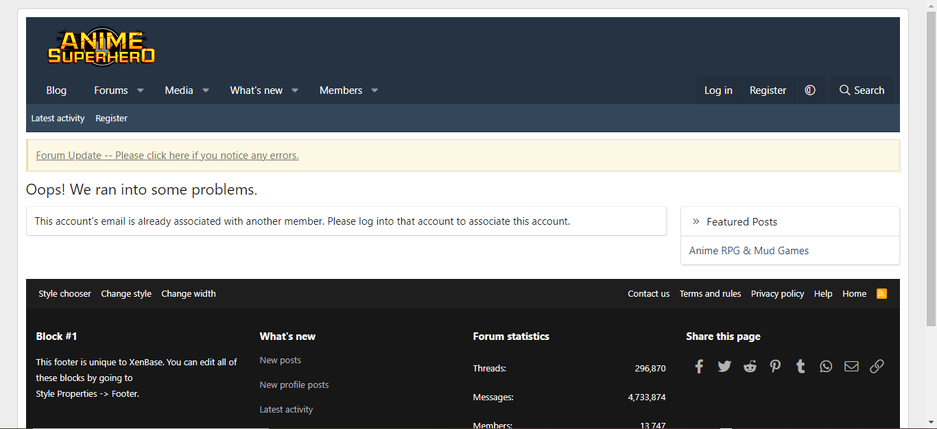 I can't log in to Anime Superhero forum what happened? | Fandom