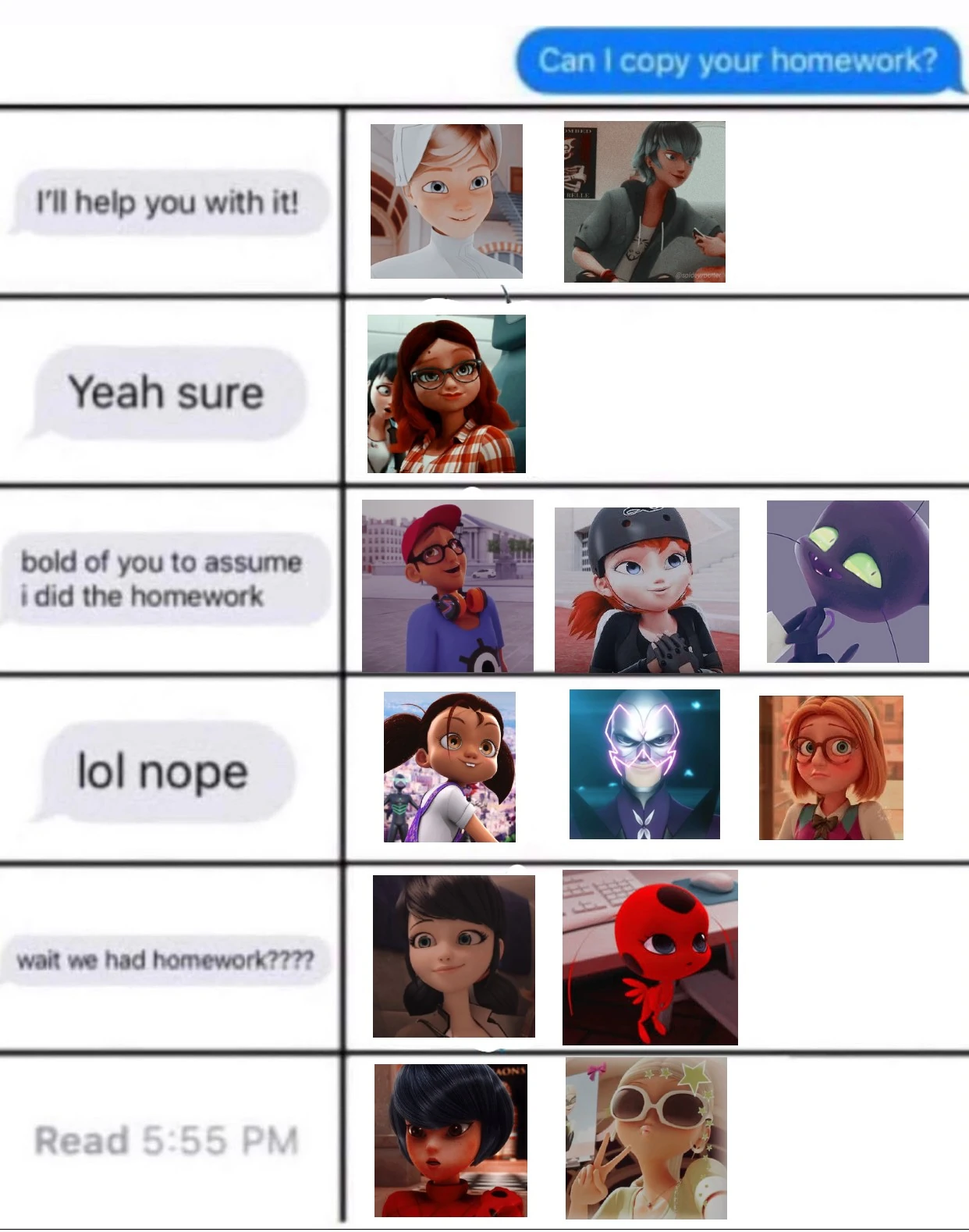 Miraculous text messages that made lila actually fall down the stairs ...