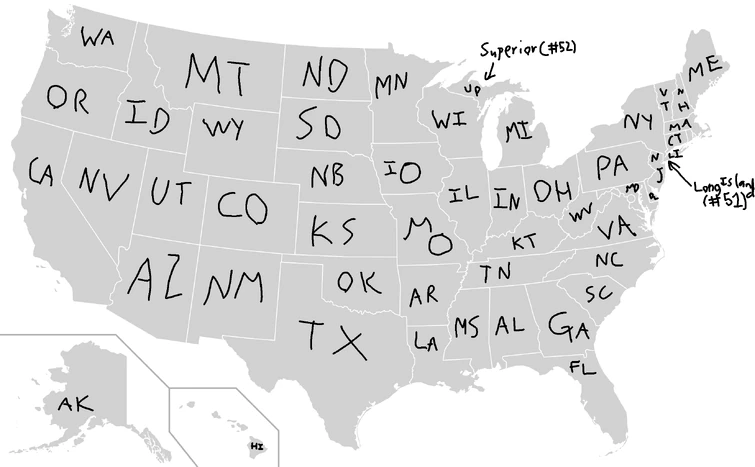 52 States Of America United States America State Alabama Usa Map