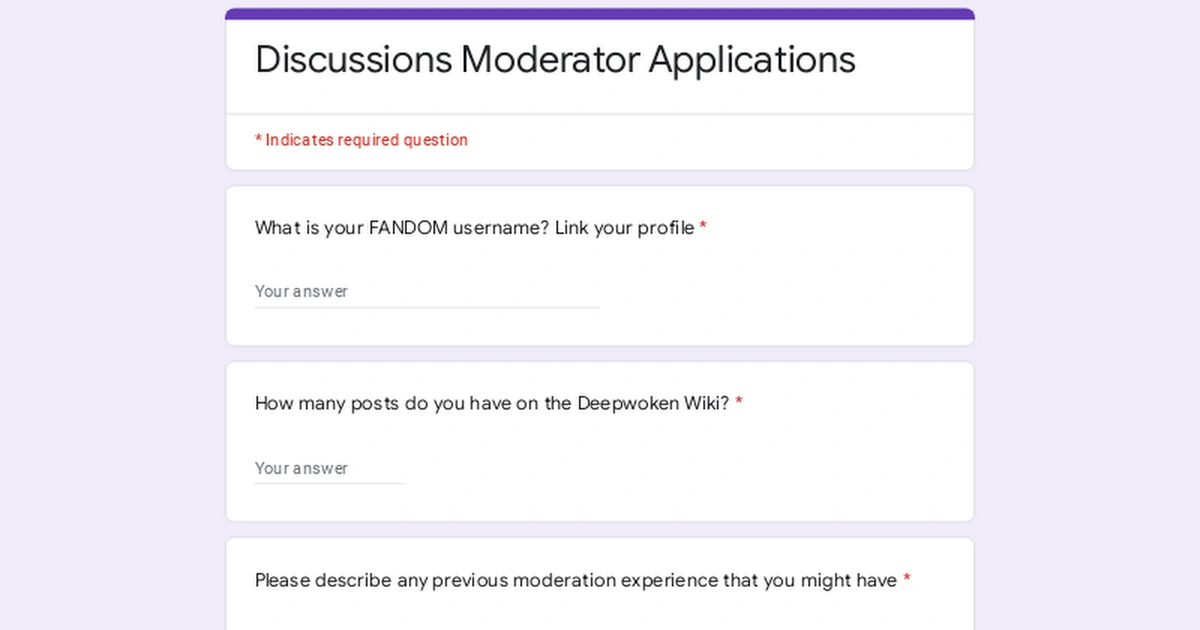 Discussion Moderator Applications | Fandom