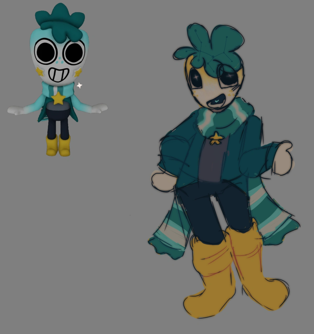 tried directly colourpicking a dandys world skin to redesign it n i ...
