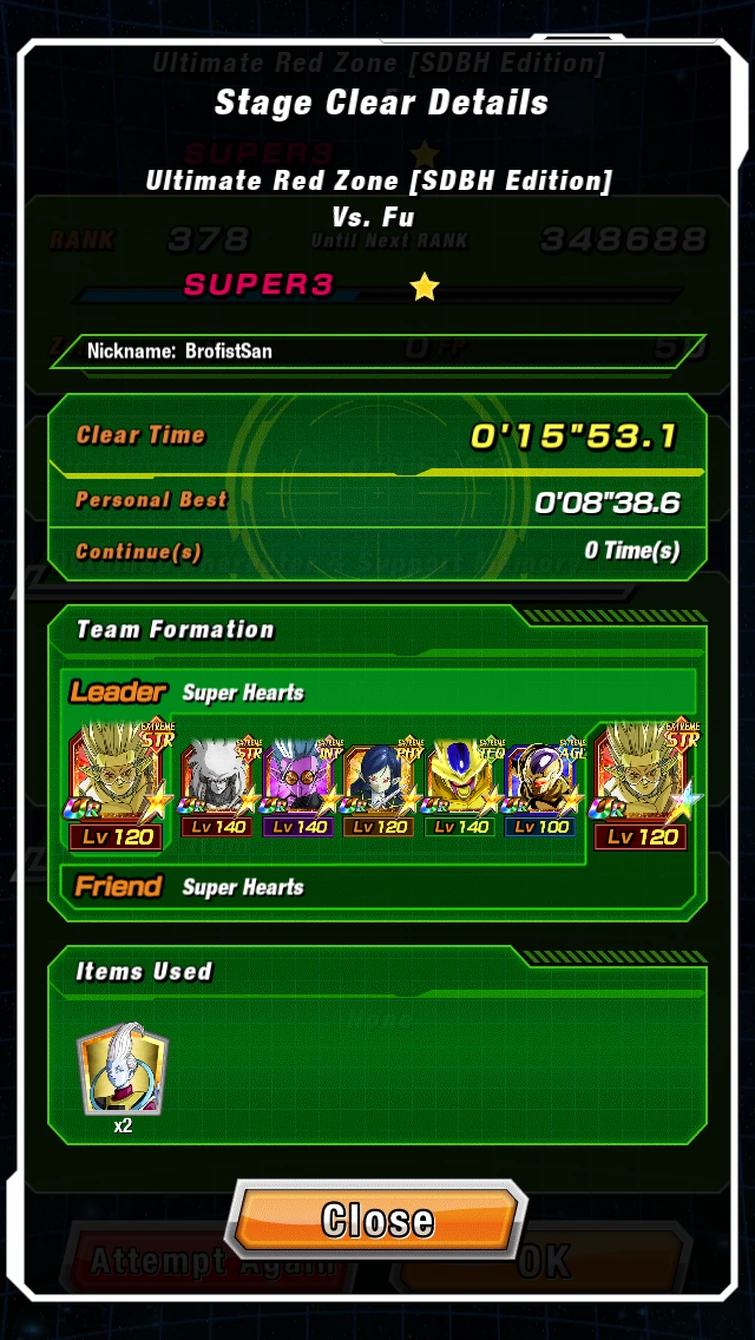 Beat all the sdbh redzones with the extreme sdbh team | Fandom