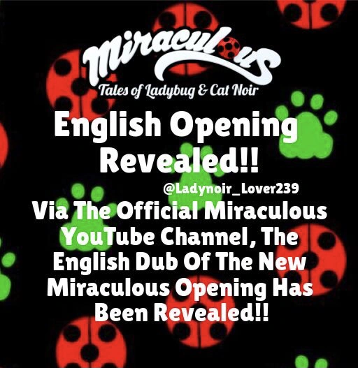 The English Dub Of The New Miraculous Opening Has Been Revealed!! | Fandom