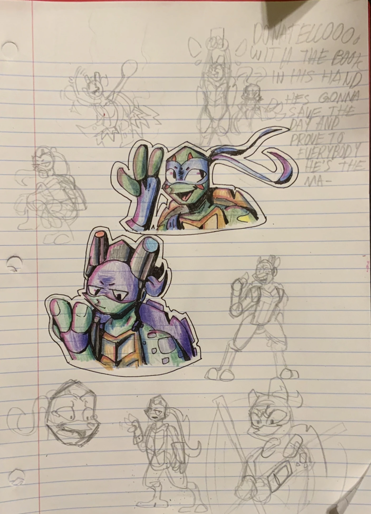 Rottmnt Donnie and Leo doodles | Fandom