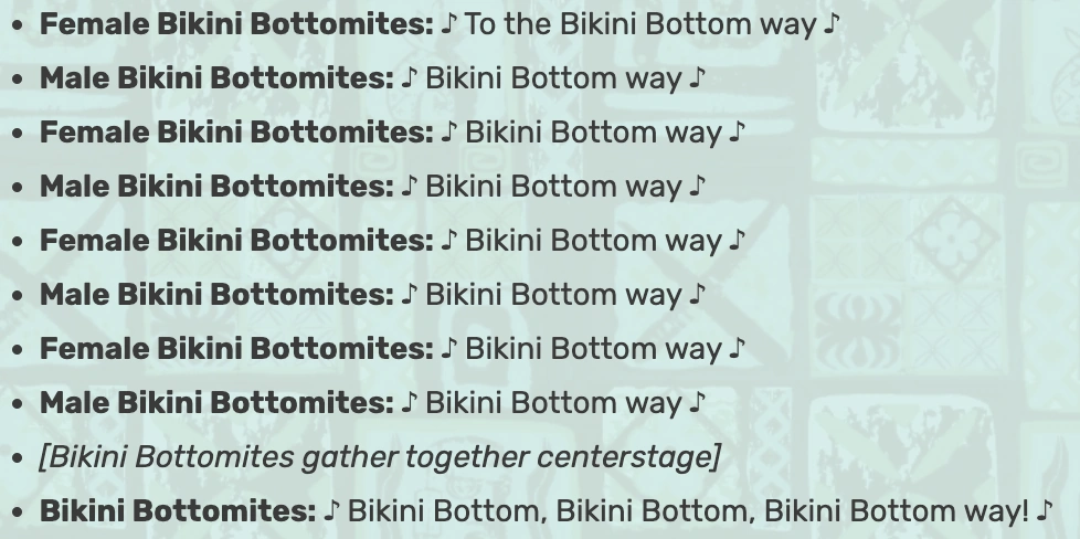 Reading through a script of Spongebob the Musical and | Fandom