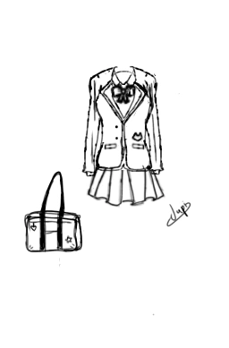 Here’s a sketch of the female sss uniform (+ the bag) with a few ...