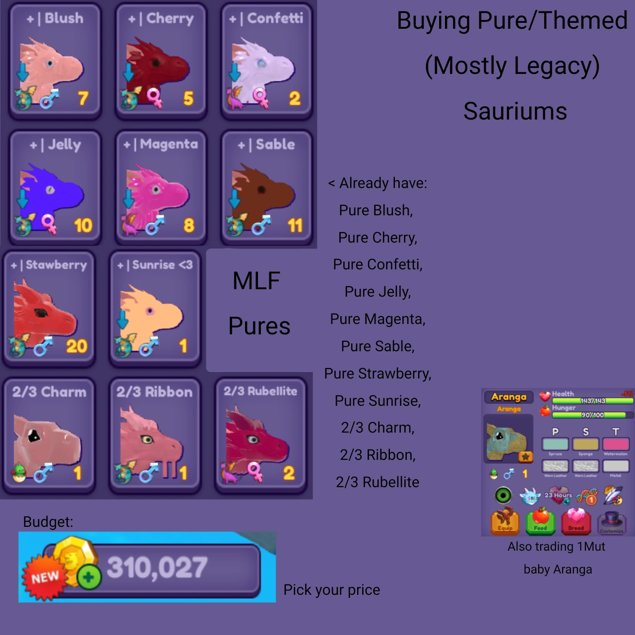 Buying Pure/Themed (Mostly Legacy) Sauriums | Fandom