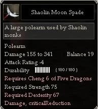Shaolin Moon Spade | 9dragons Wiki | Fandom