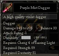 Purple Mist Dagger | 9dragons Wiki | Fandom