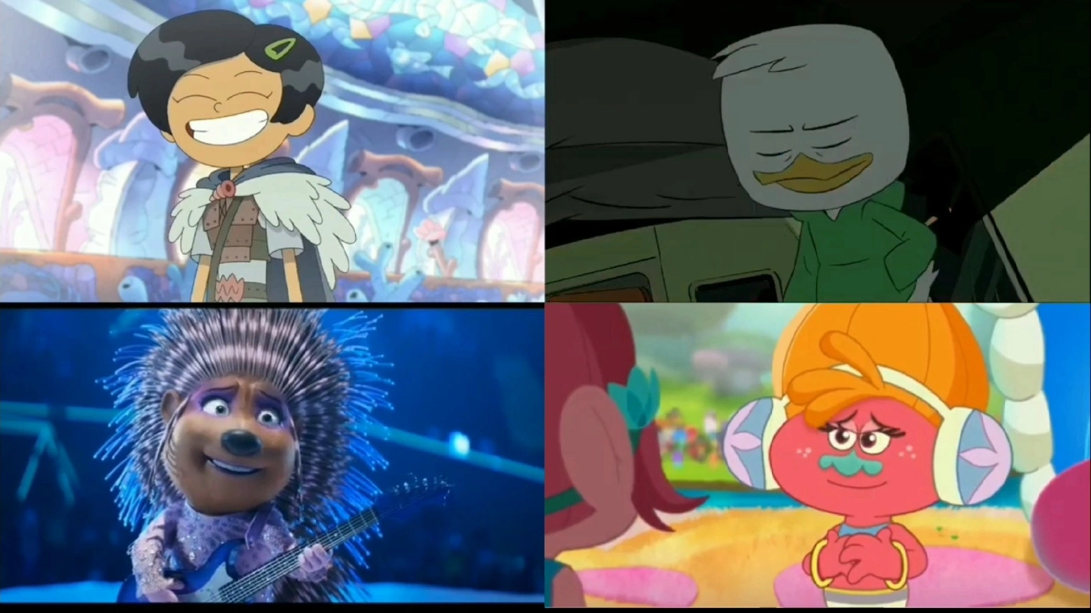 Ash (Sing), DJ Suki (Trolls), Louie (Ducktales), And Marcy (Amphibia ...