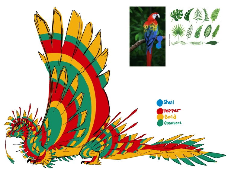 parrot/tropical bird dragon concept 🦜 wip | Fandom
