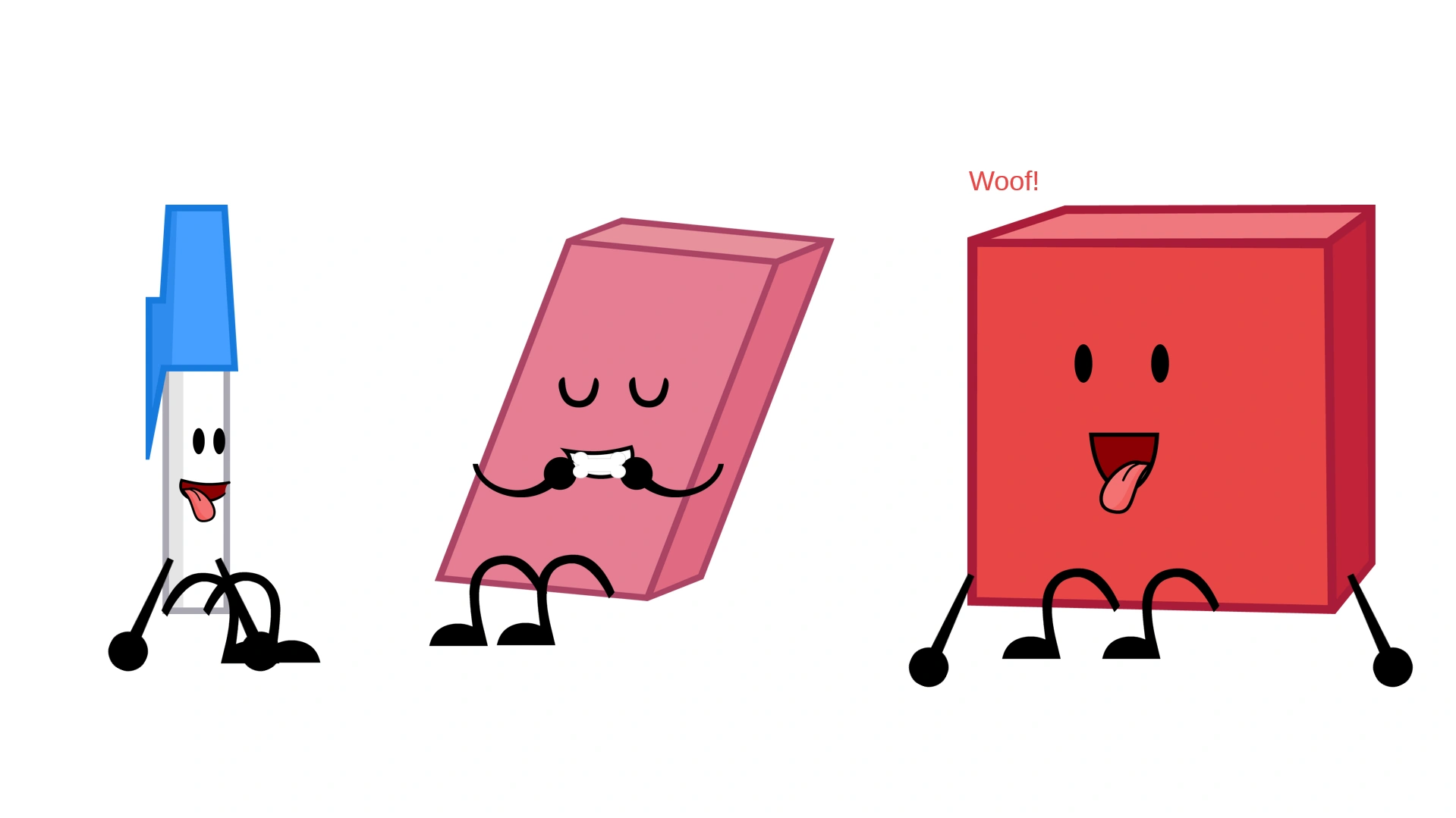 Pen, Eraser, and Blocky acting like dogs | Fandom