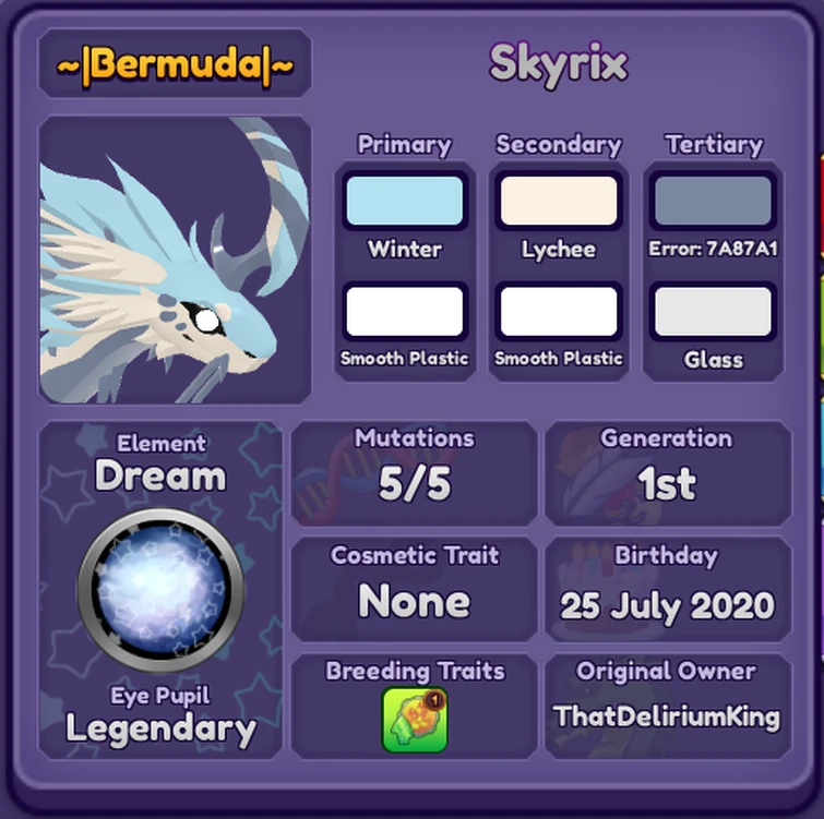 Taking offers on a 1/3 Dream Error Skyrix! | Fandom