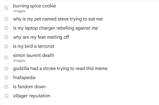 search history leak, again | Fandom