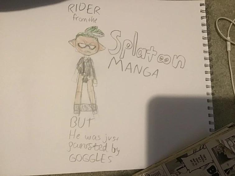 I drew Rider from the Splatoon Manga but he was just pantsed by goggles ...