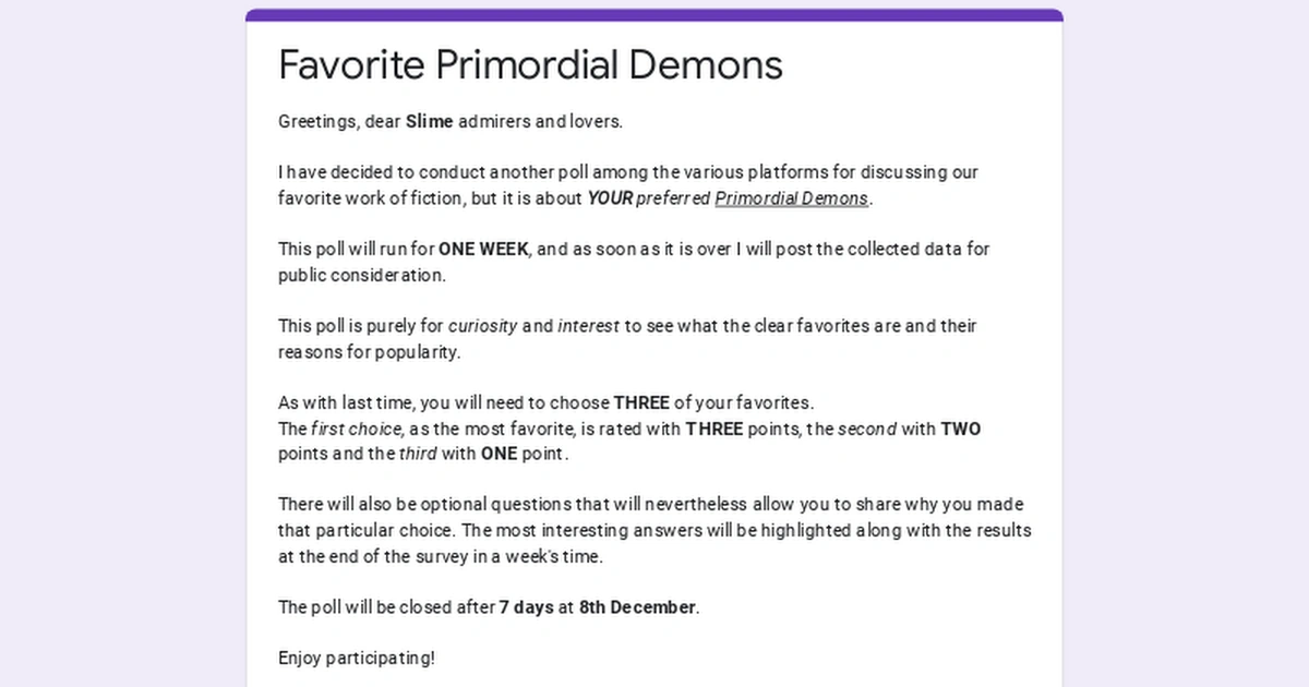 Poll: Your Favorite Primordial Demons | Fandom