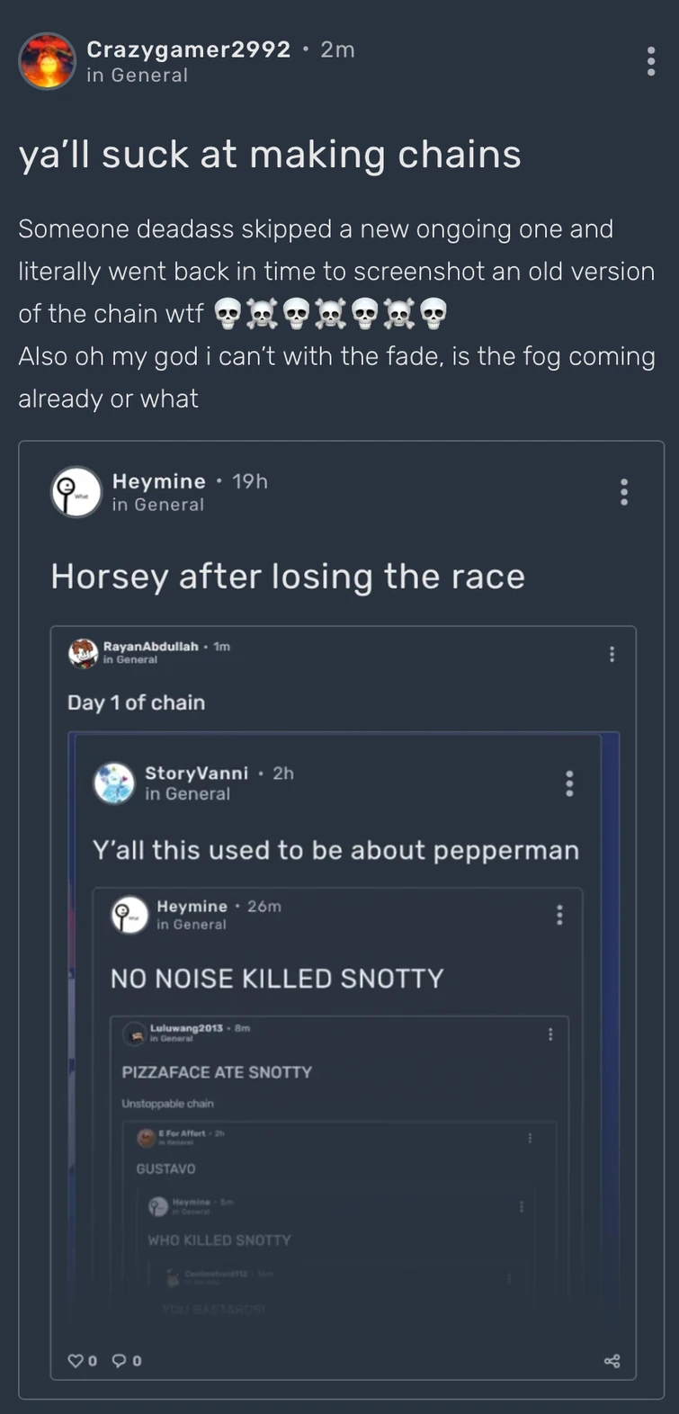 ya’ll suck at making chains | Fandom