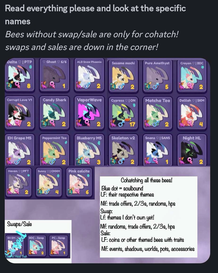 Cohatching and swapping bees! | Fandom