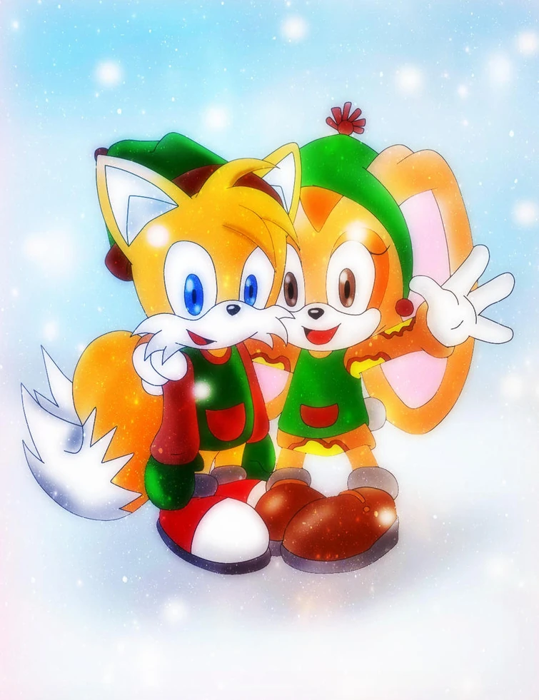 Tails and Cream in the snow (Celebration of Christmas tomorrow!) | Fandom