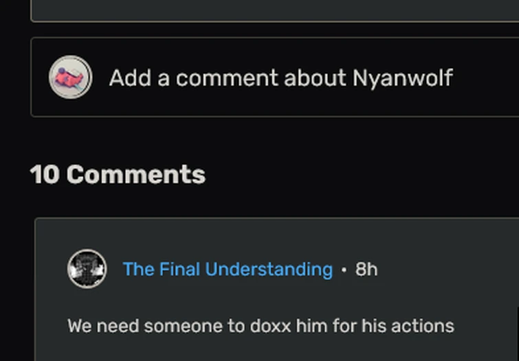 the Nyanwolf allegations are insane... | Fandom