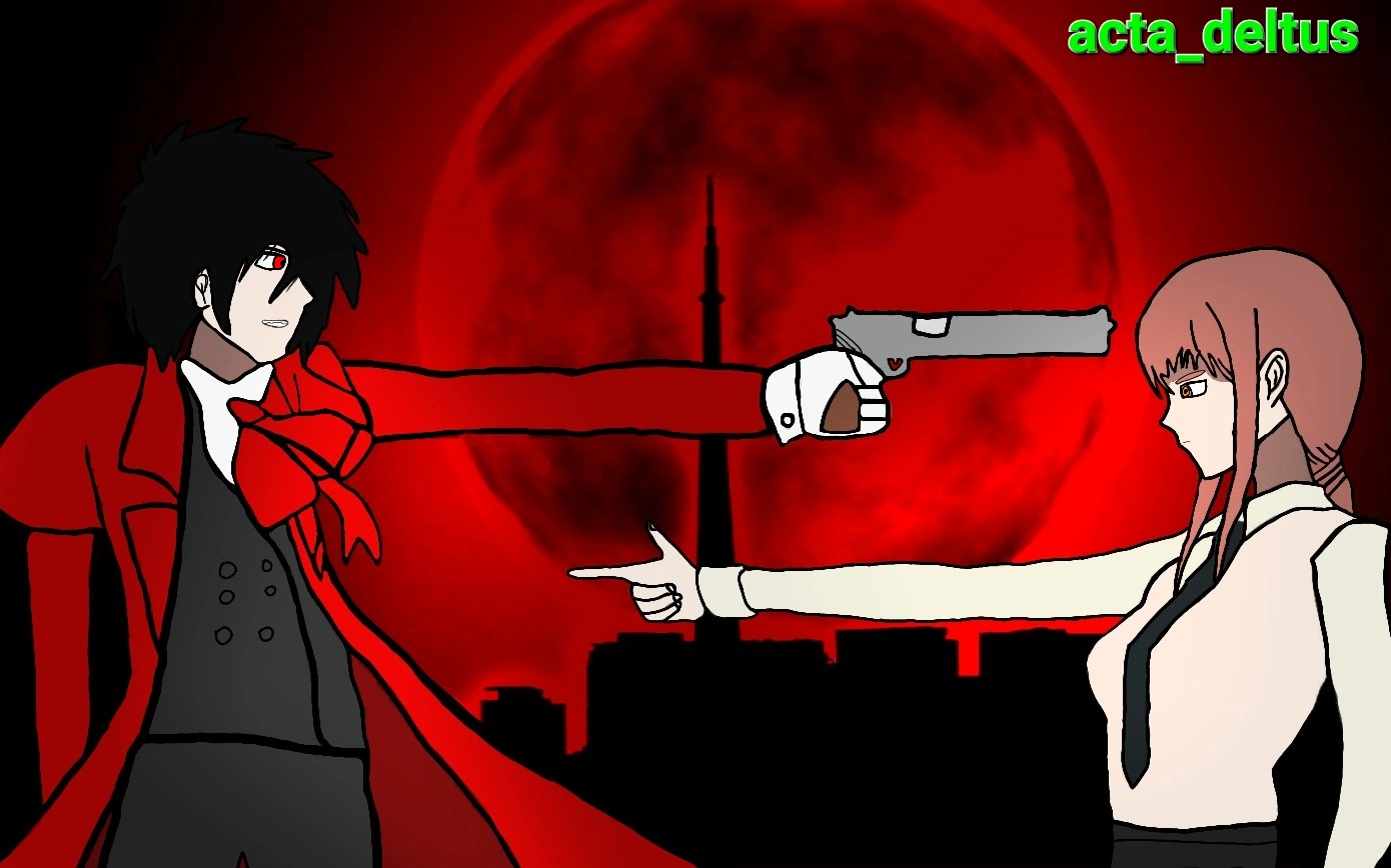 [Hellsing x Chainsaw-man] alucard vs makima, concept art by acta_deltus ...