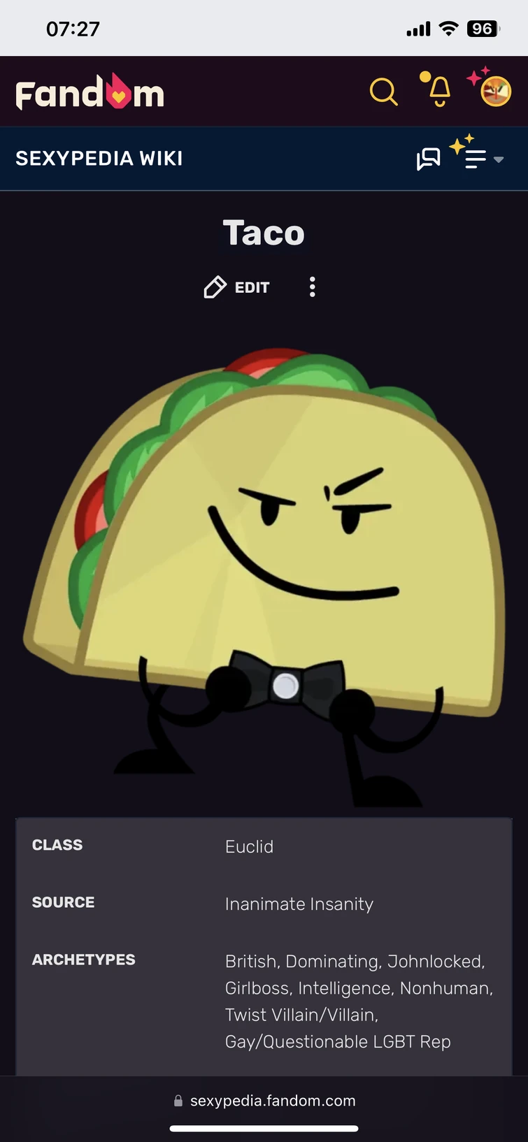 How did TACO get on sexypedia? | Fandom