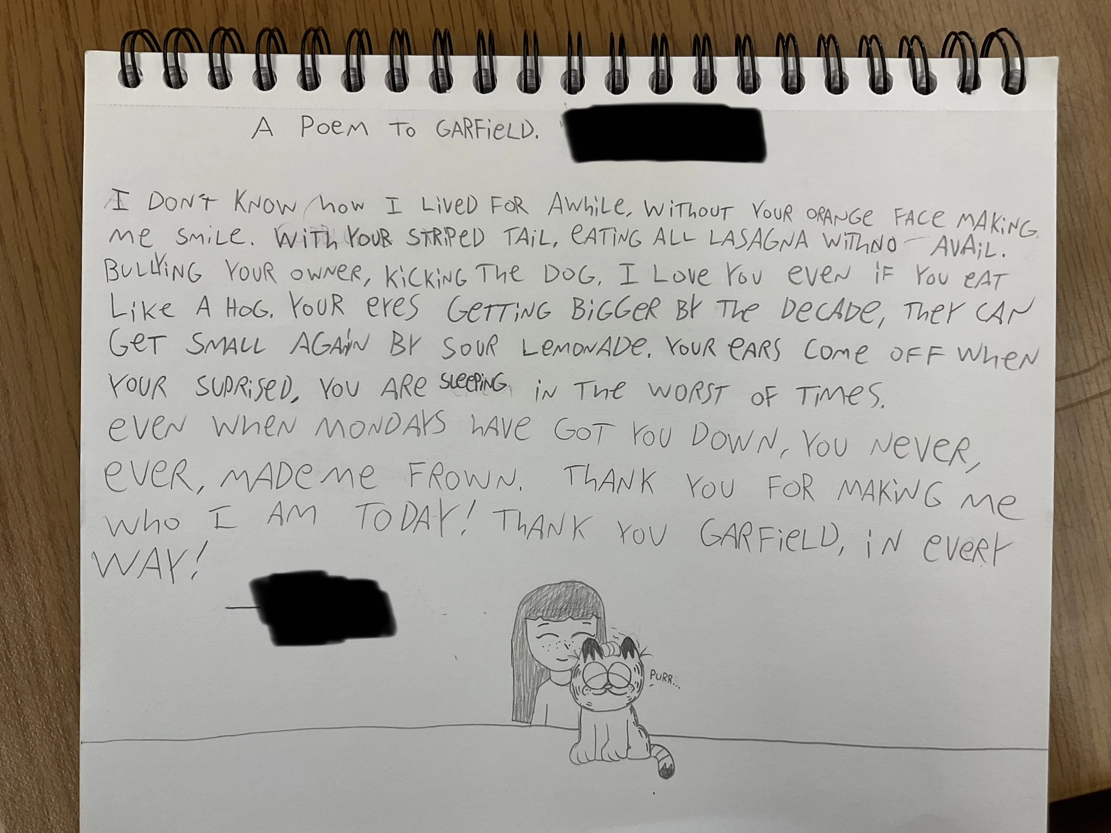 I wrote a poem to Garfield. | Fandom