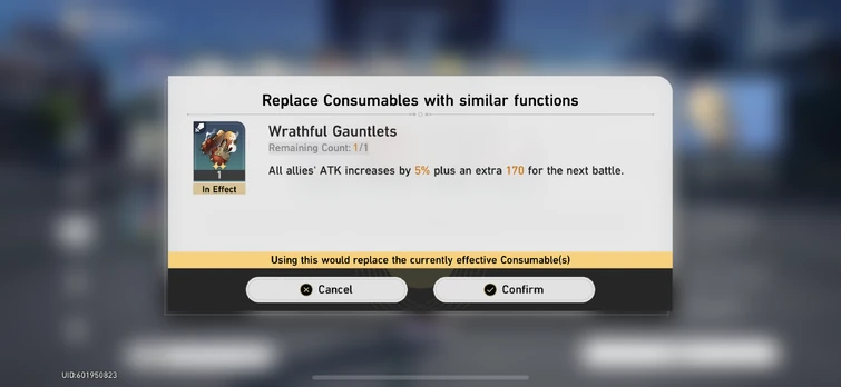 can you use multiple consumables on a character or will the new one replace the old | Fandom