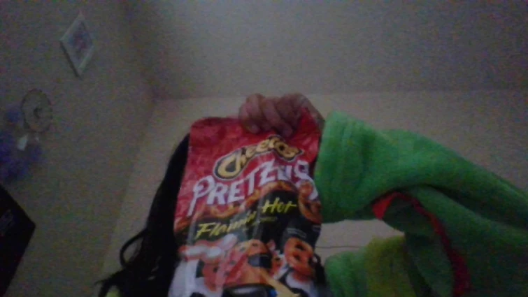 My mom let me have this whole bag of cheetos flamin hot pretzels!!!!!!!!!!!! | Fandom