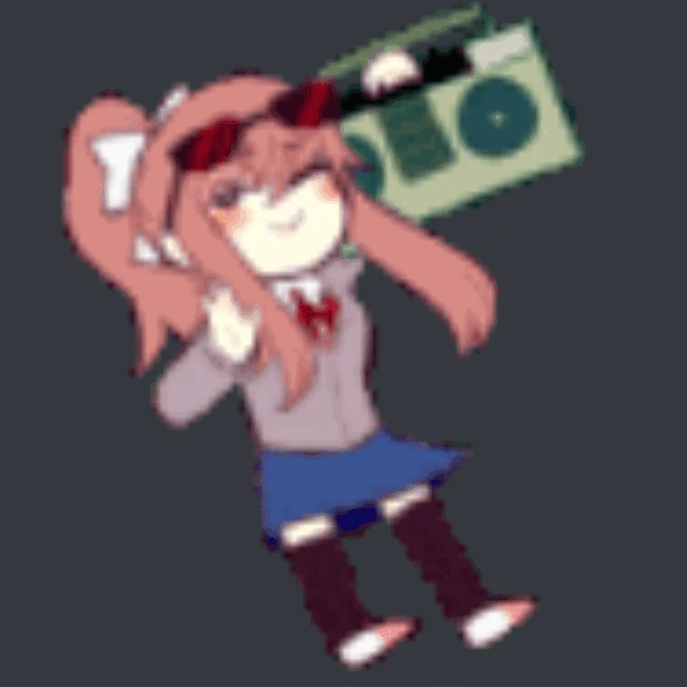Vibe with the low quality Monika gif | Fandom