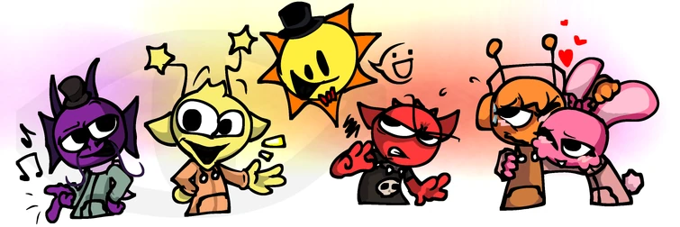 I got a little bored, so I made these silly designs of some characters ...