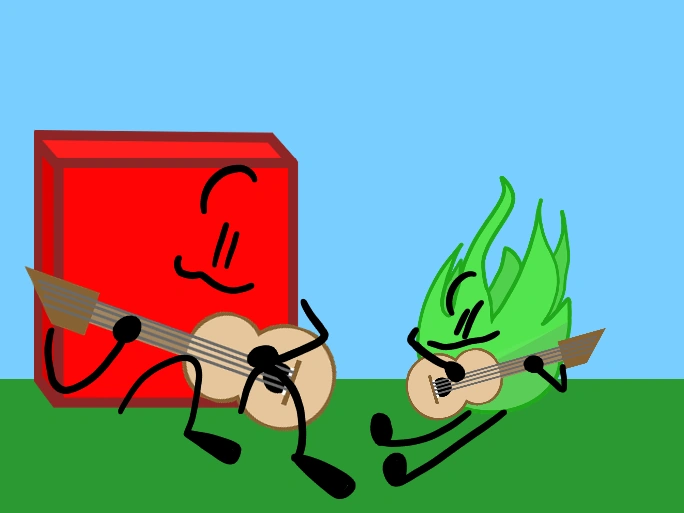 Blocky teaching grassy to play guitar | Fandom