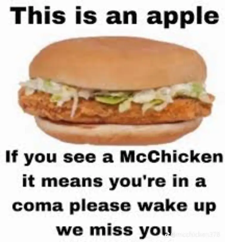 the user above sees a mcchicken and is in a coma | Fandom