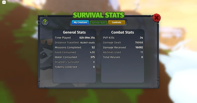 How many points I have left, how long I have to play to get death token ...