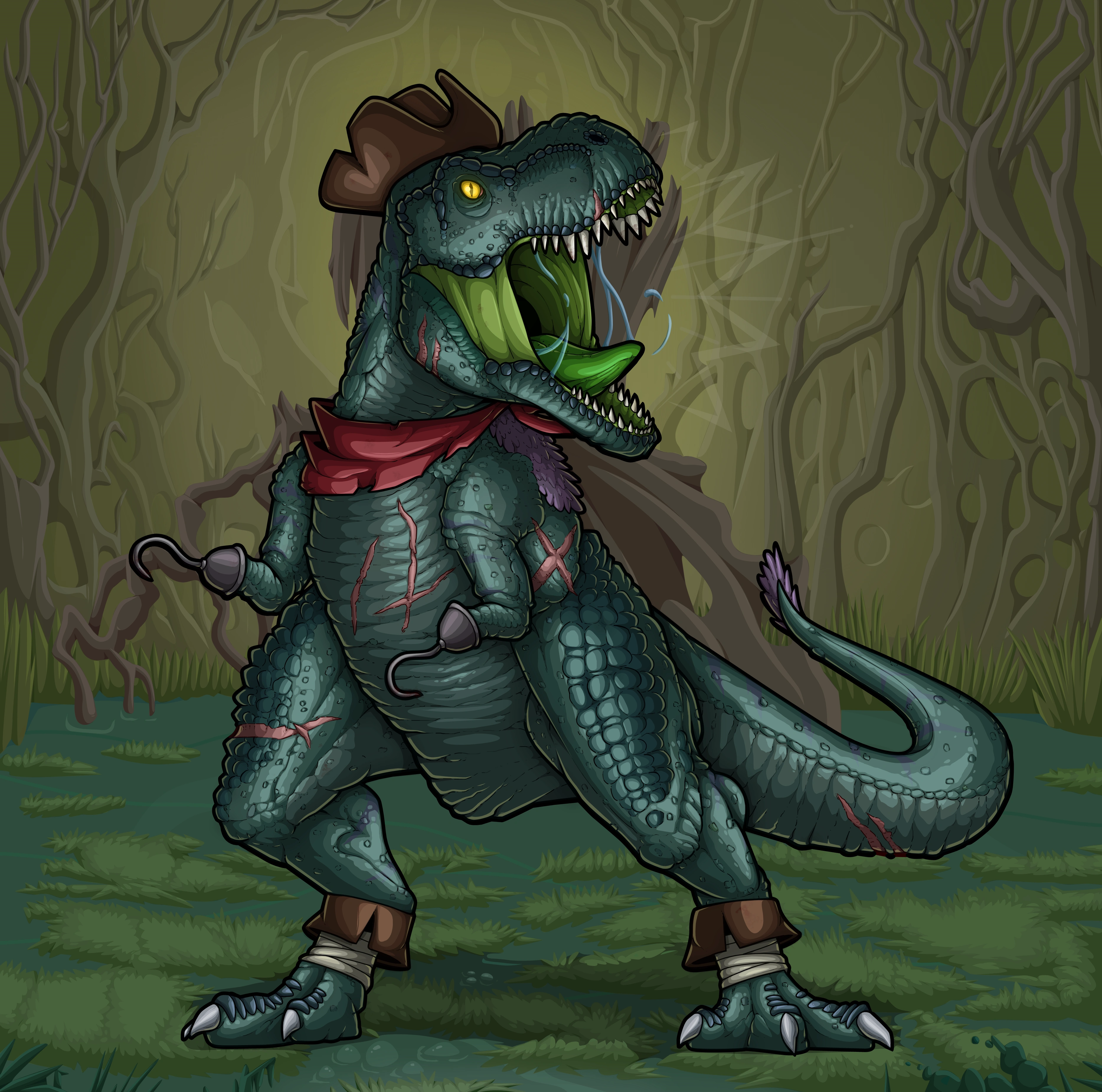 Thoughts on this fanart I did of the Pirate T. Rex (Pirates of ...