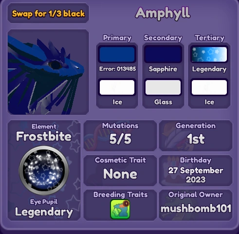 SWAPPING / TRADING! - 1/3 Morpho error amph + a 1/3 Black error Tai ...