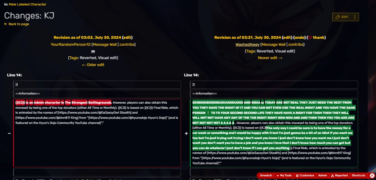 Vandalism Reports | Fandom