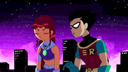 Starfire And Robin Kiss Gif