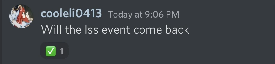 LSS EVENT RETURN CONFIRMED? | Fandom