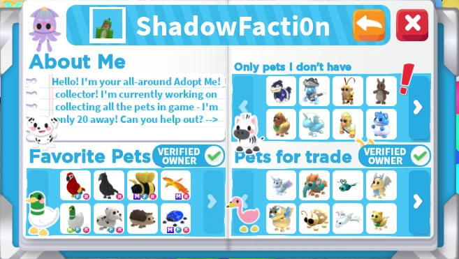 What does your Adopt Me! profile look like? | Fandom