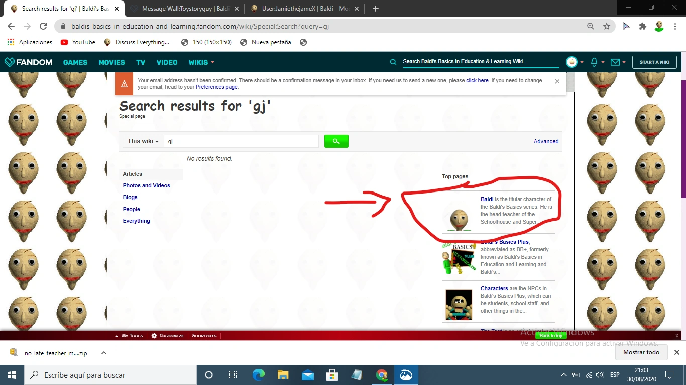 Who added a fan-made Picture At Baldi Page? | Fandom