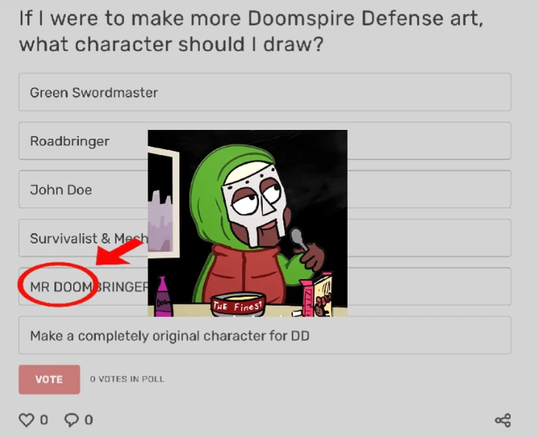 If I were to make more Doomspire Defense art, what character should I ...