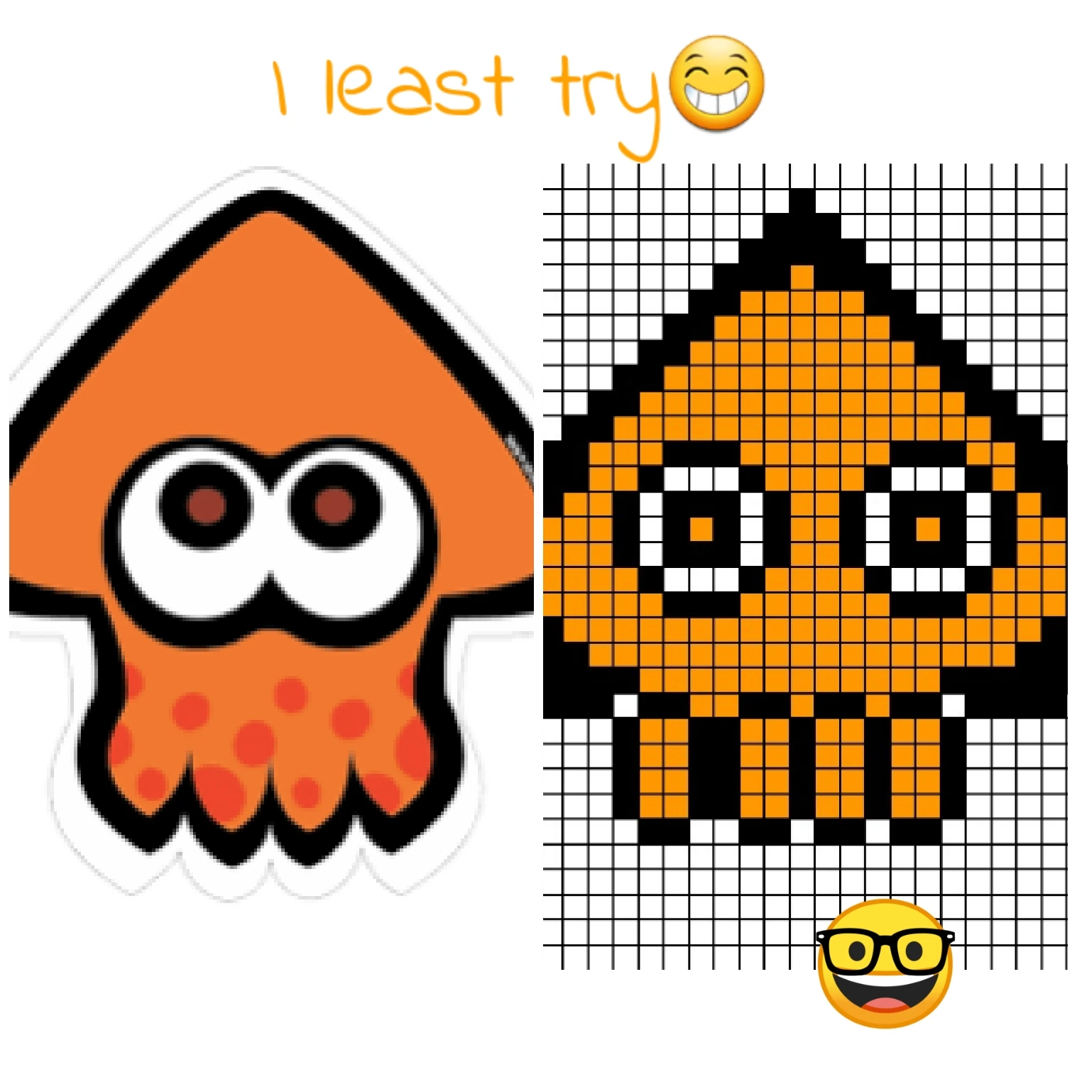"Trying" To make inkling orange squid 8-bit | Fandom