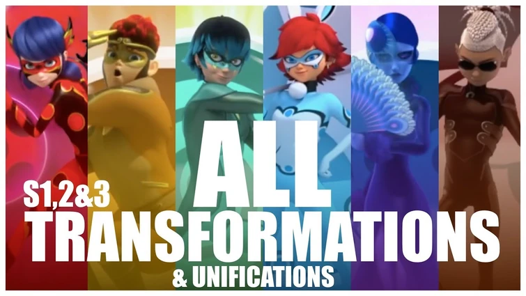 (BASICALLY) all miraculous transformations! (No vesperia or pigella tho ...