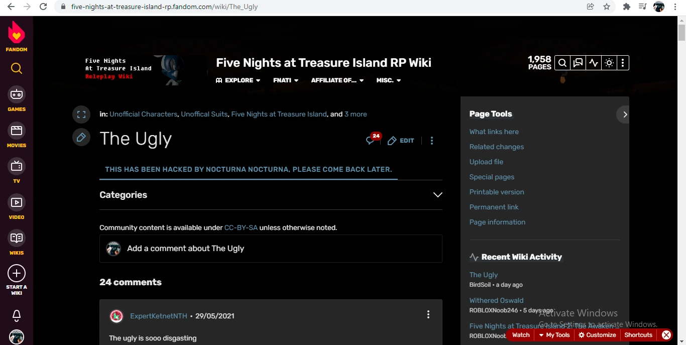 Why The Ugly page hacked? | Fandom