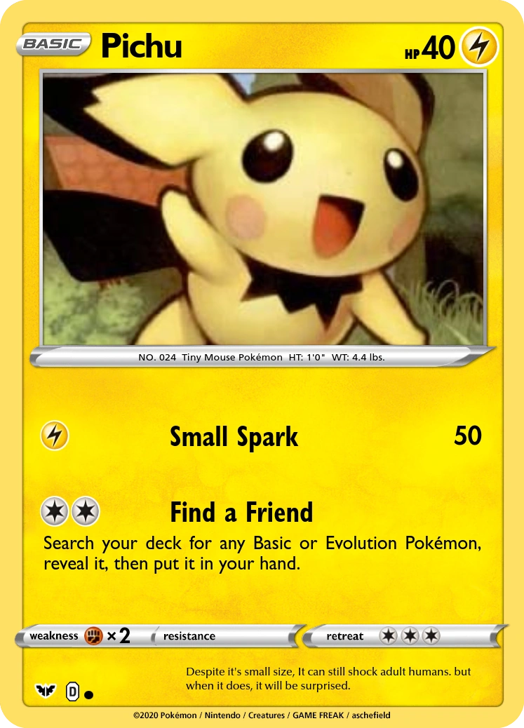 My Version of a Pichu Card | Fandom
