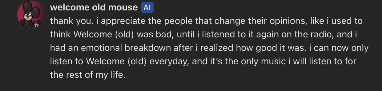 Post the funniest welcome (old) mouse replies you got | Fandom