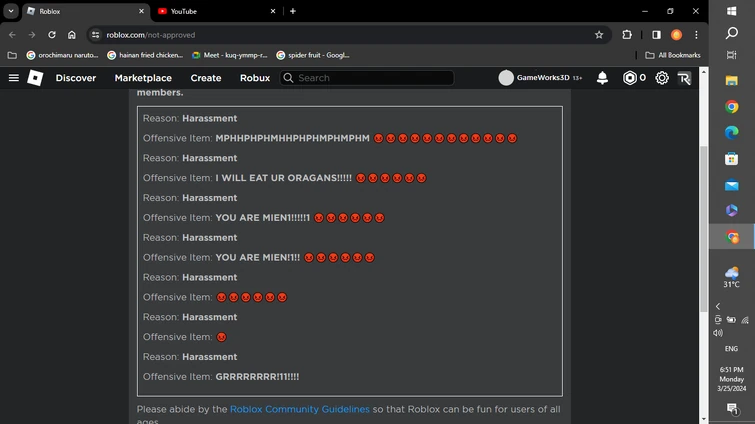 Harassment and trolling are two different things, Roblox. | Fandom